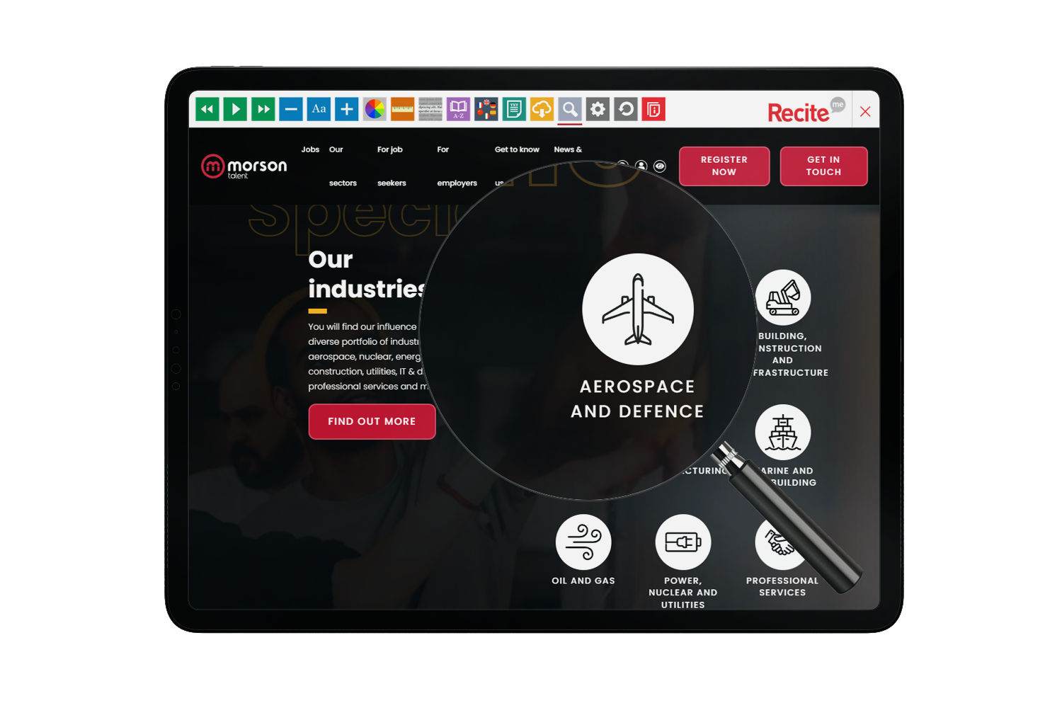 Morson Talent Provide Accessibility Tools Online | Recite Me