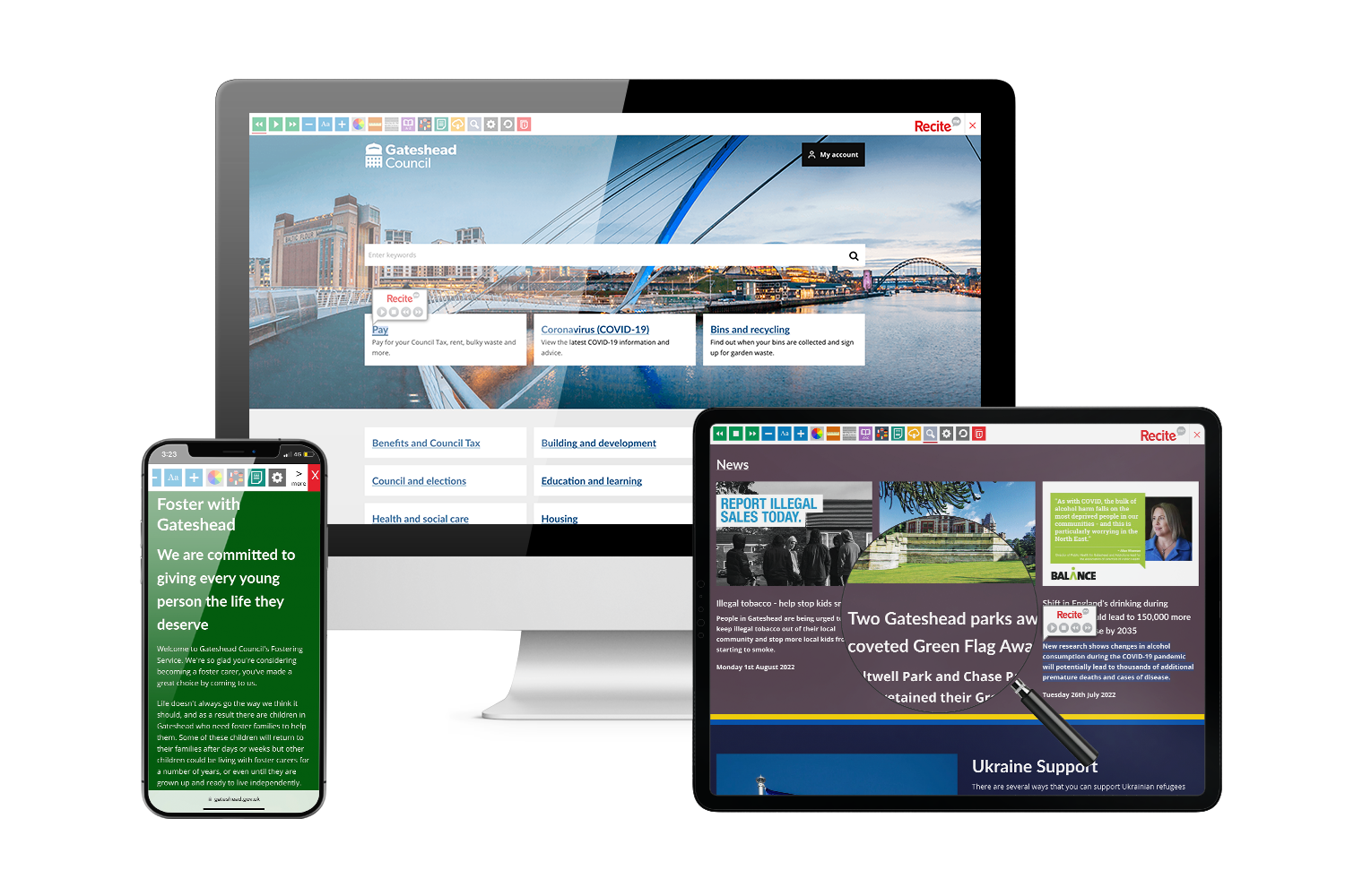 Gateshead Council Provide Online Accessibility Tools | Recite Me