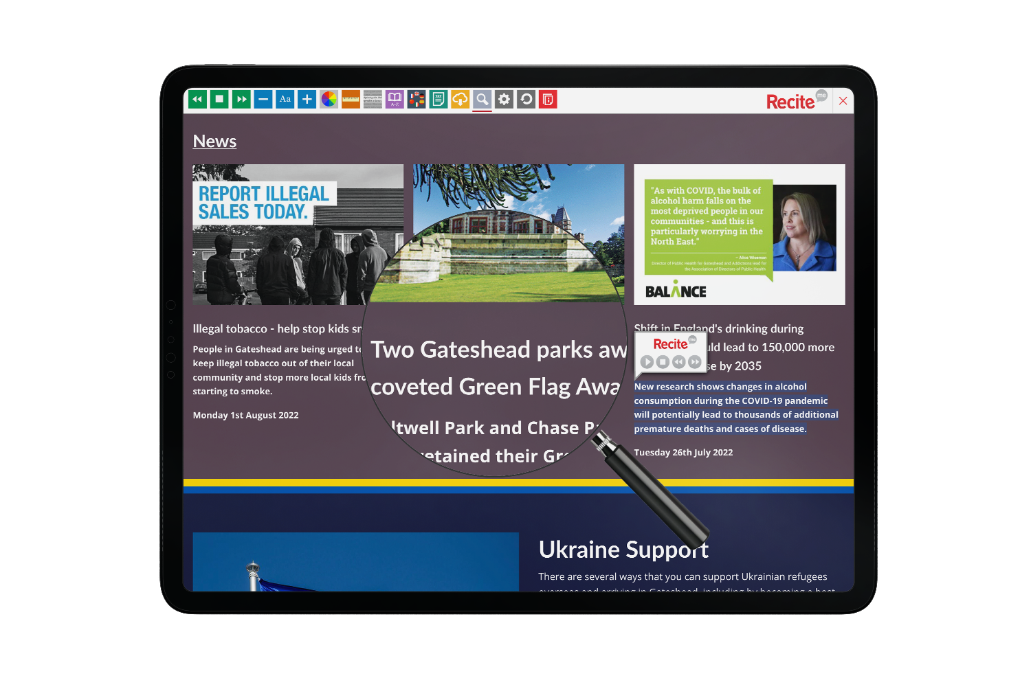 Gateshead Council Provide Online Accessibility Tools | Recite Me