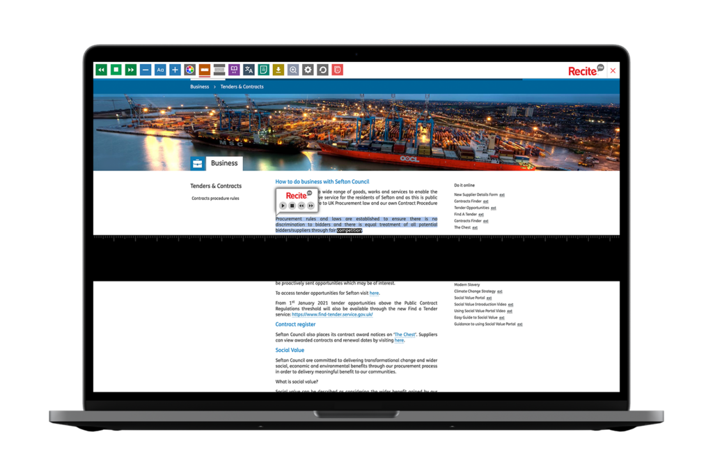 Sefton Council Accessible Website | Recite Me
