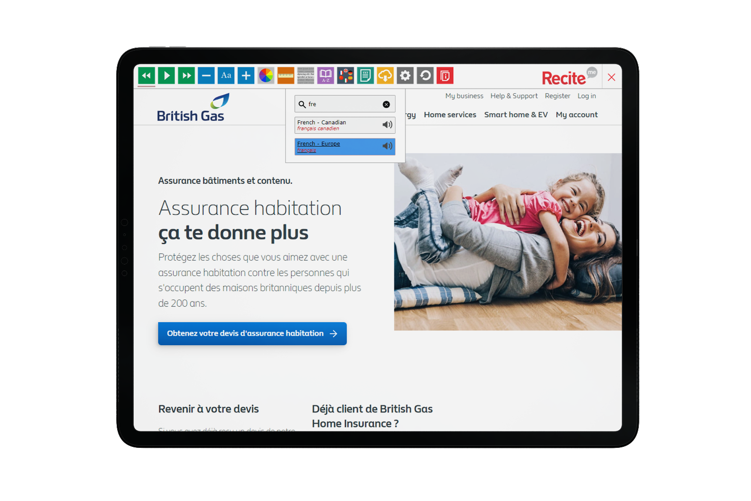 British Gas Provide Accessible Website | Recite Me