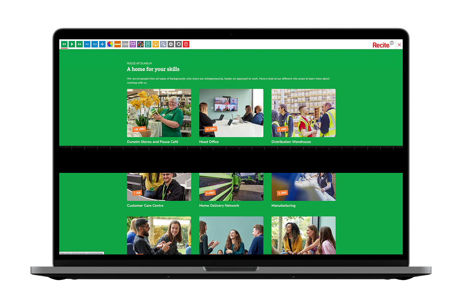 Dunelm Accessible Careers Website | Recite Me