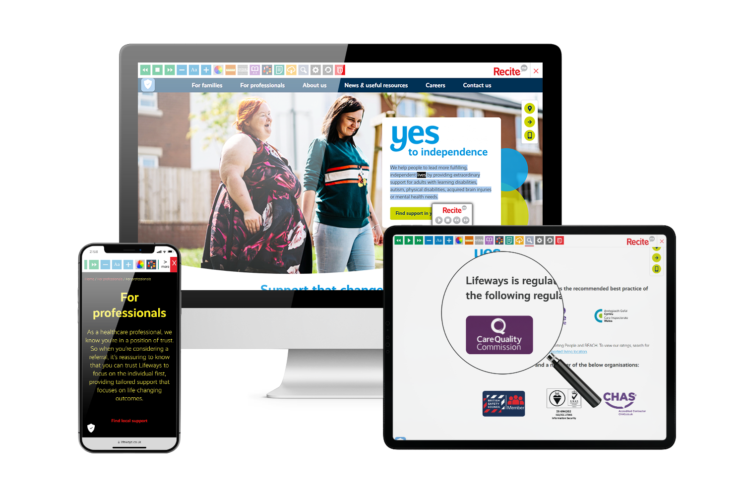 Lifeways Provide Accessible Website | Recite Me