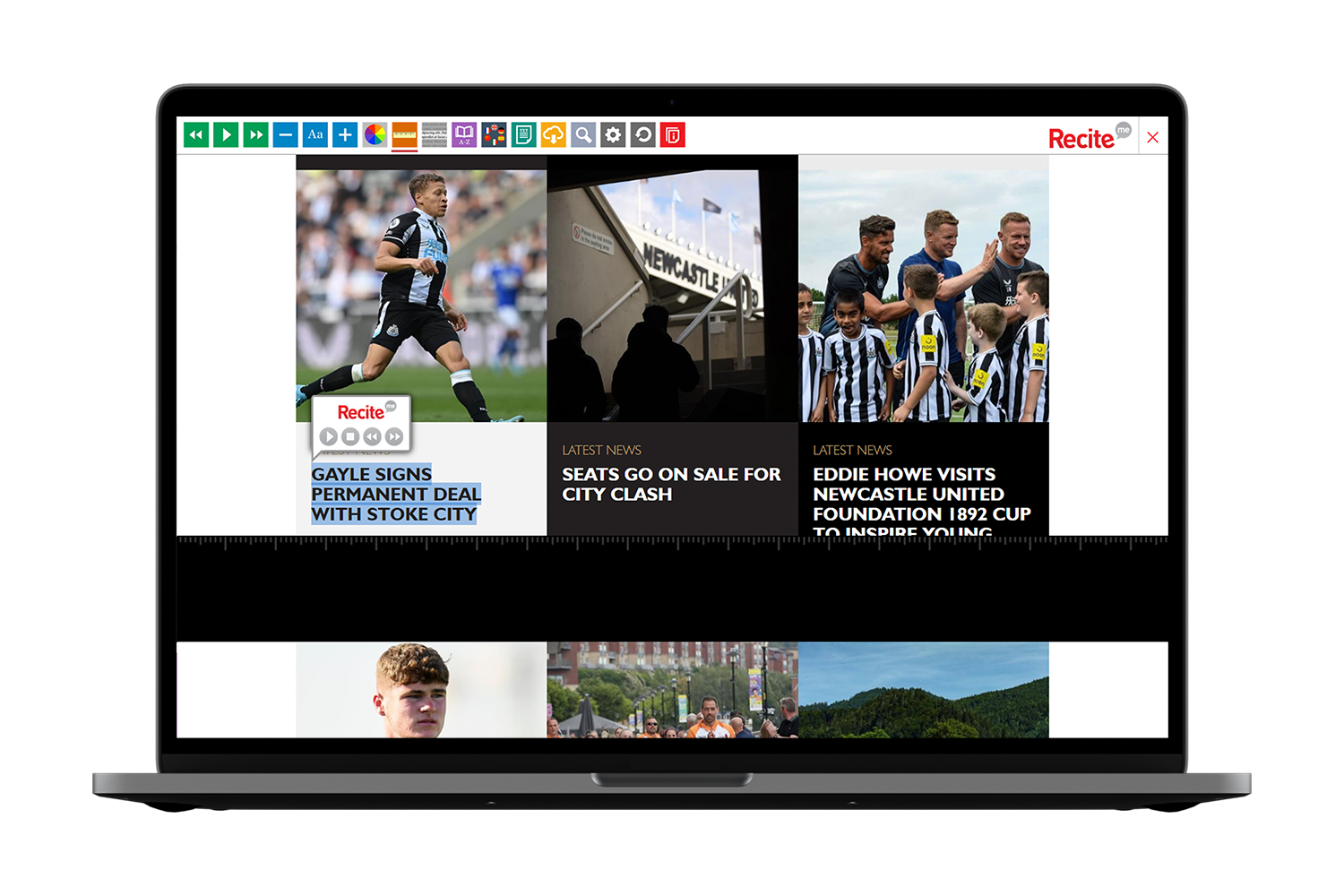 Newcastle United Accessible Website | Recite Me
