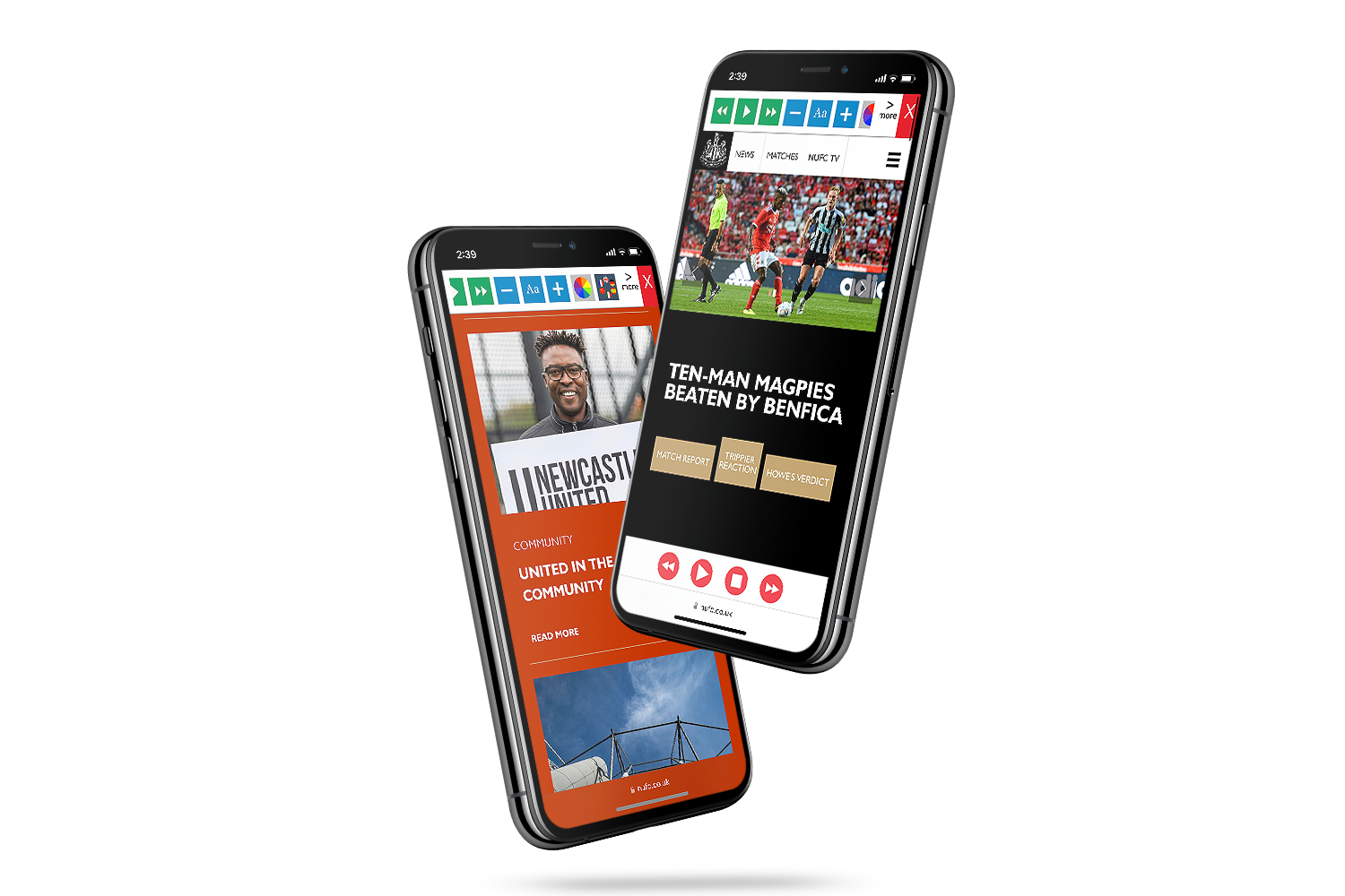 Newcastle United Accessible Website | Recite Me