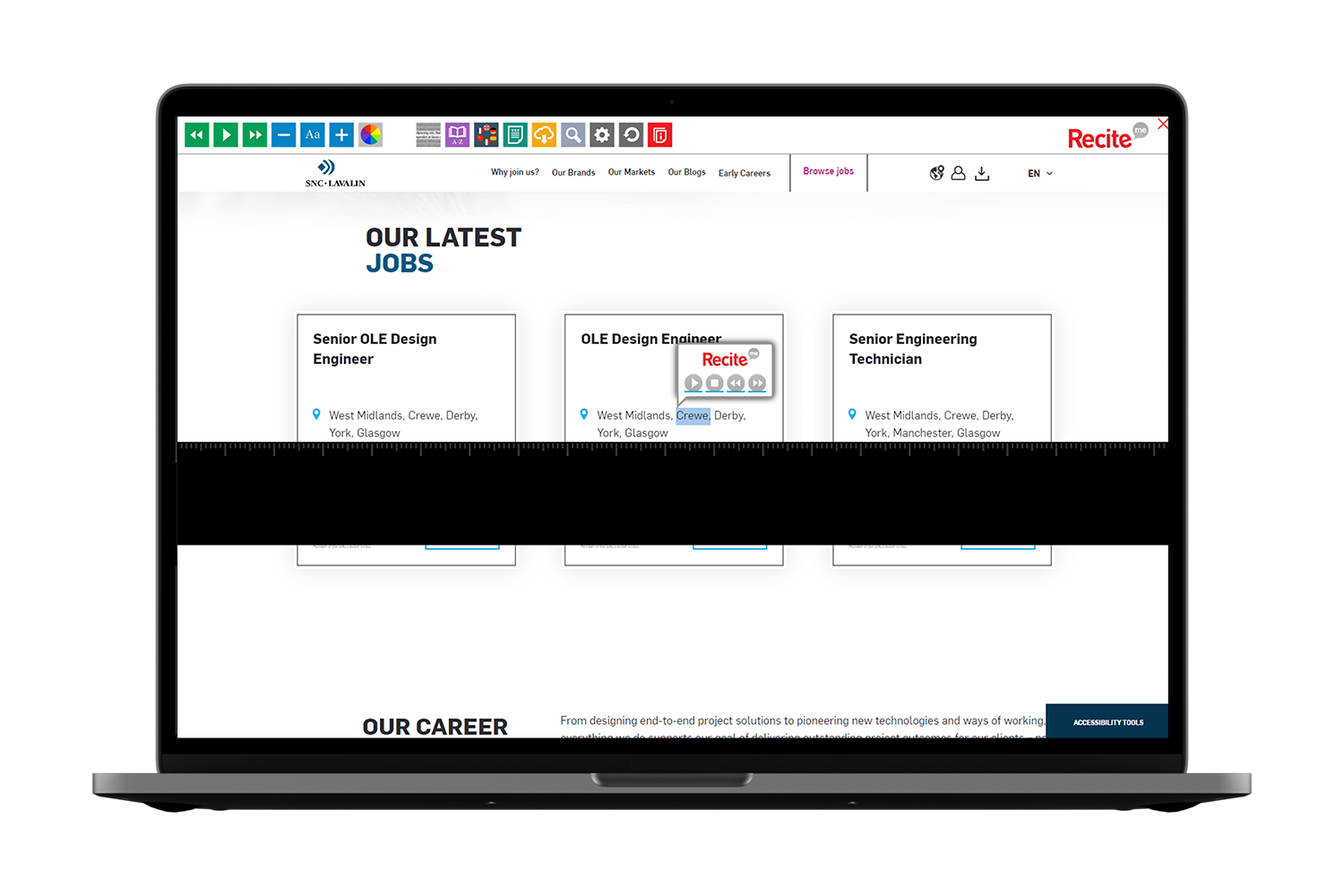 SNC Lavalin Provide An Inclusive Job Search | Recite Me