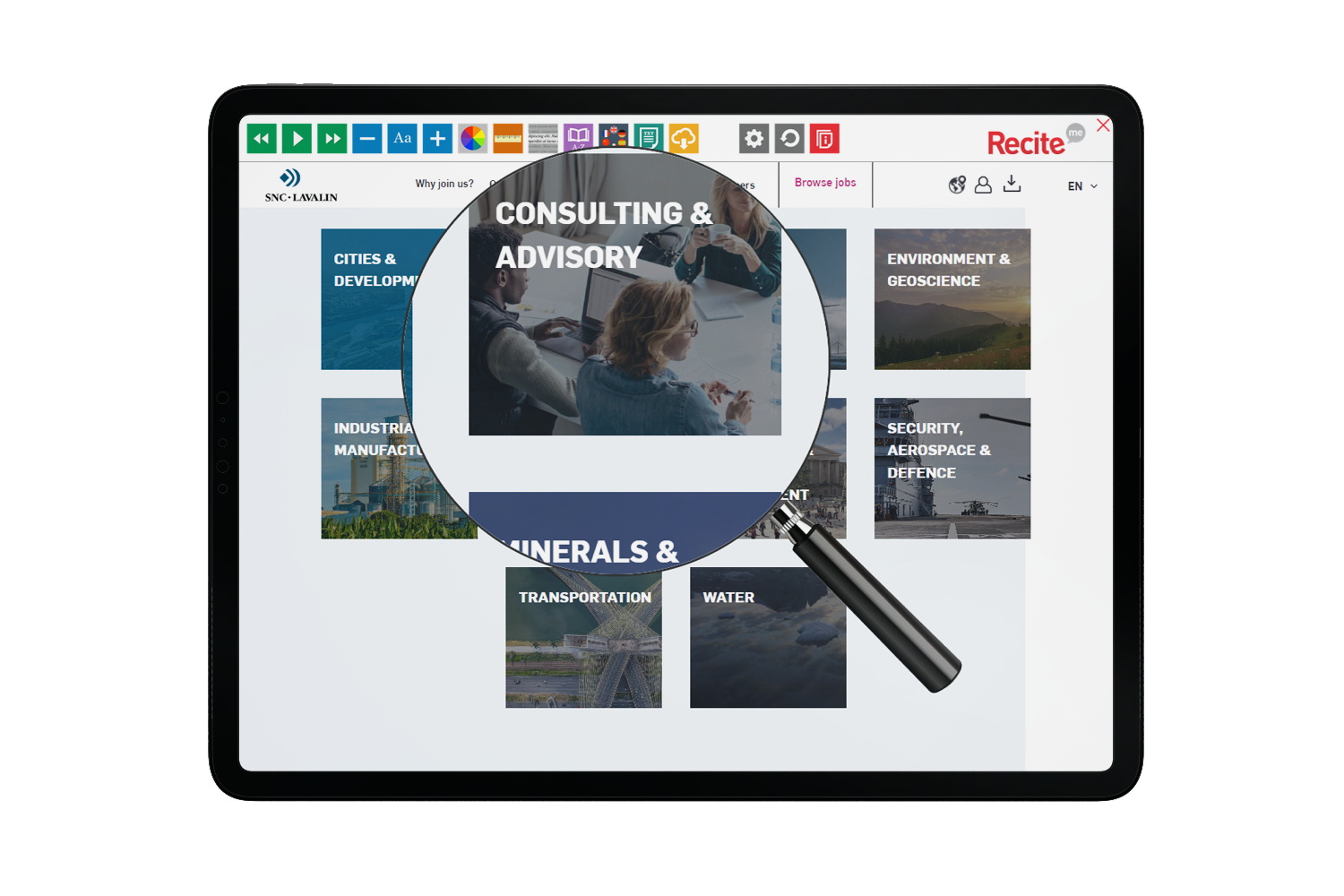 SNC Lavalin Provide An Inclusive Job Search | Recite Me