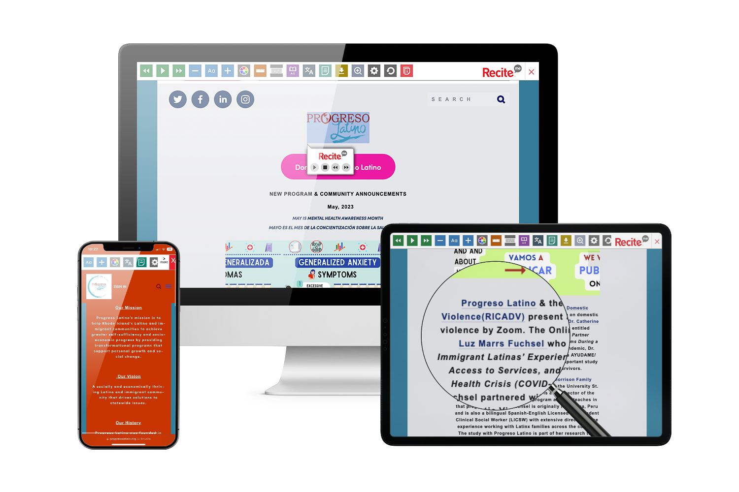 Progreso Latino Provides Inclusive Online Experiences | Recite Me