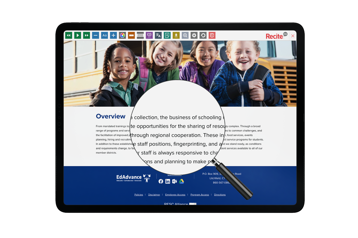 EdAdvance Provide Accessible Education | Recite Me