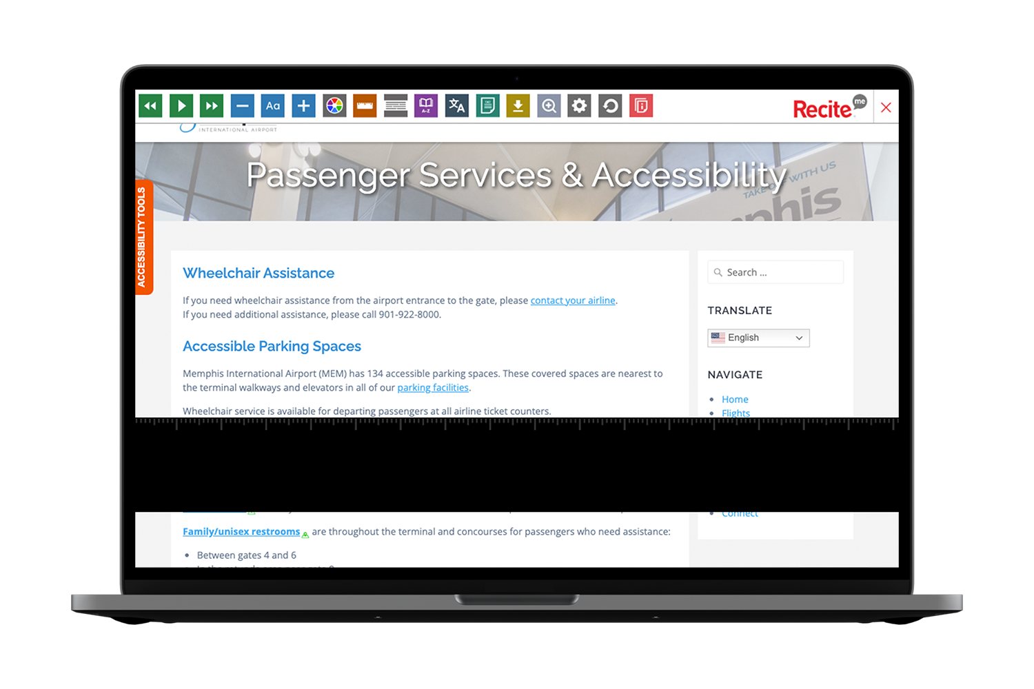 Memphis International Airport Offers Accessibility Tools | Recite Me