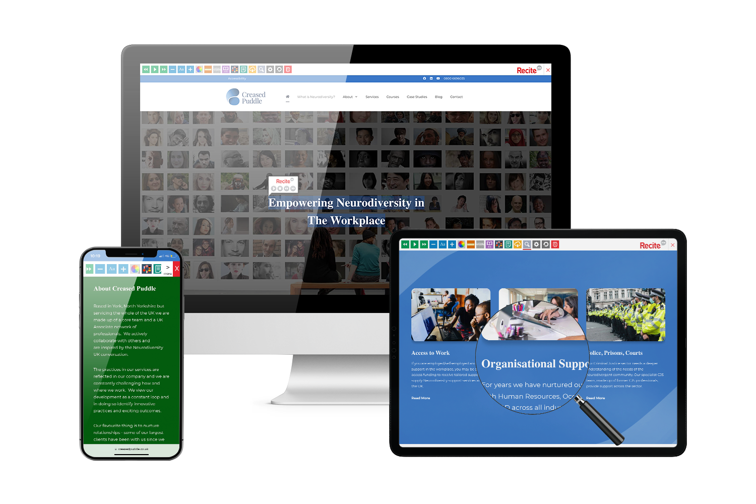 Creased Puddle Provide Inclusive Website | Recite Me