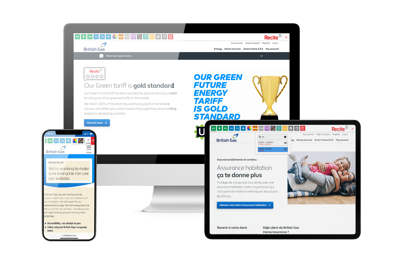 British Gas Provide Accessible Website | Recite Me