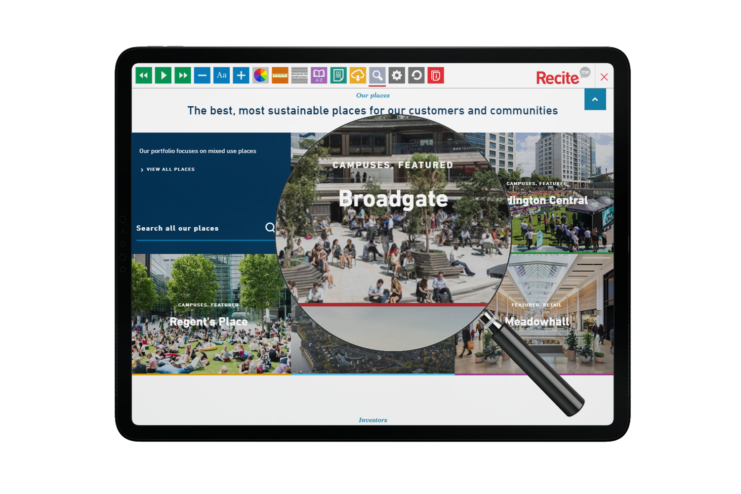 British Land Provide Accessibility Tools Online | Recite Me