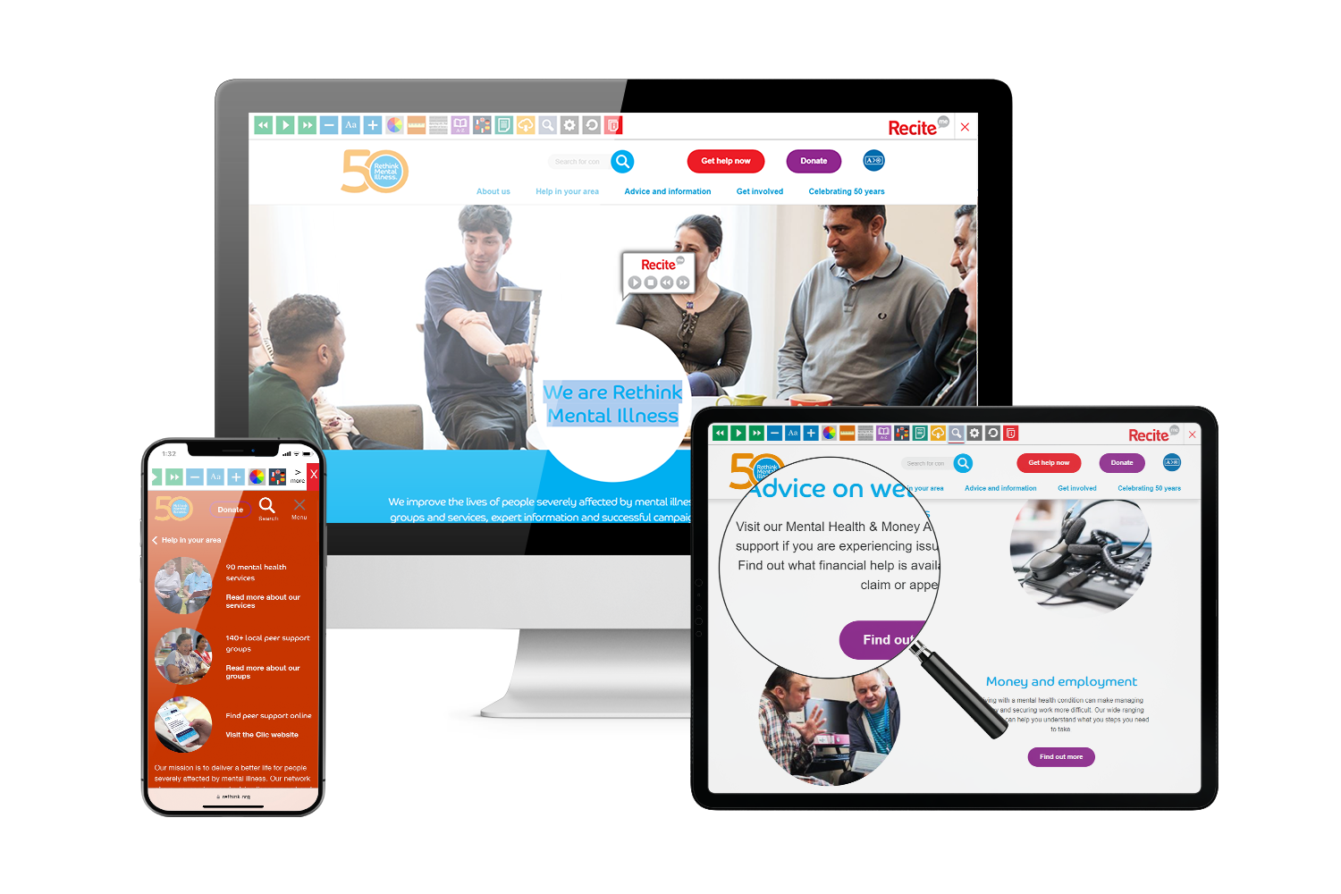 Rethink Mental Illness Provide Accessible Tools Online | Recite Me