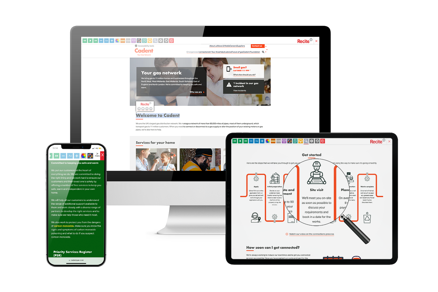 Cadent Gas Provide Accessible Website | Recite Me
