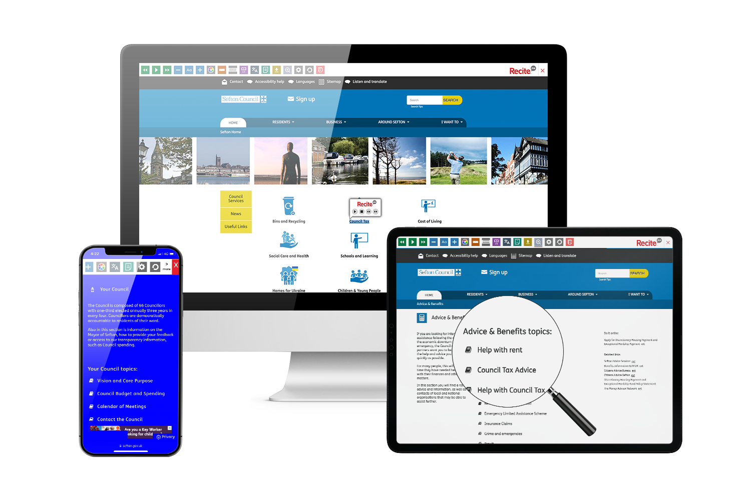 Sefton Council Accessible Website | Recite Me