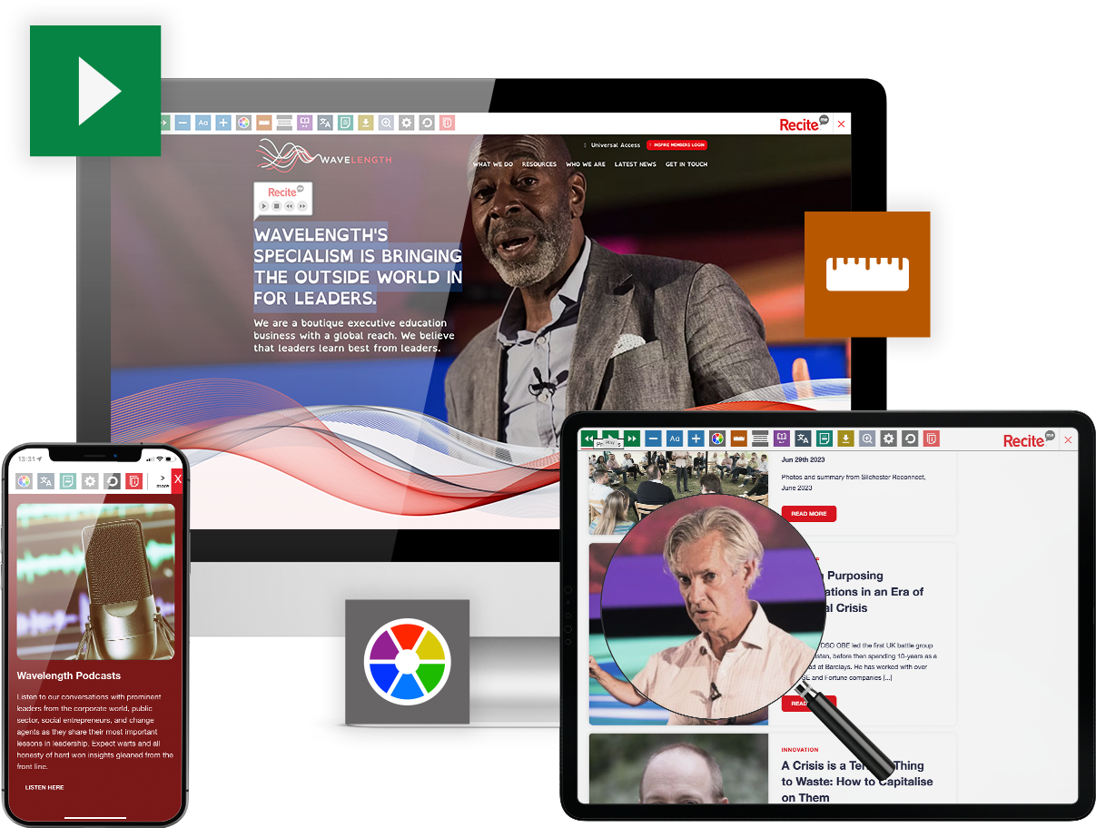 Wavelength Provide Accessibility Tools Online with Recite Me