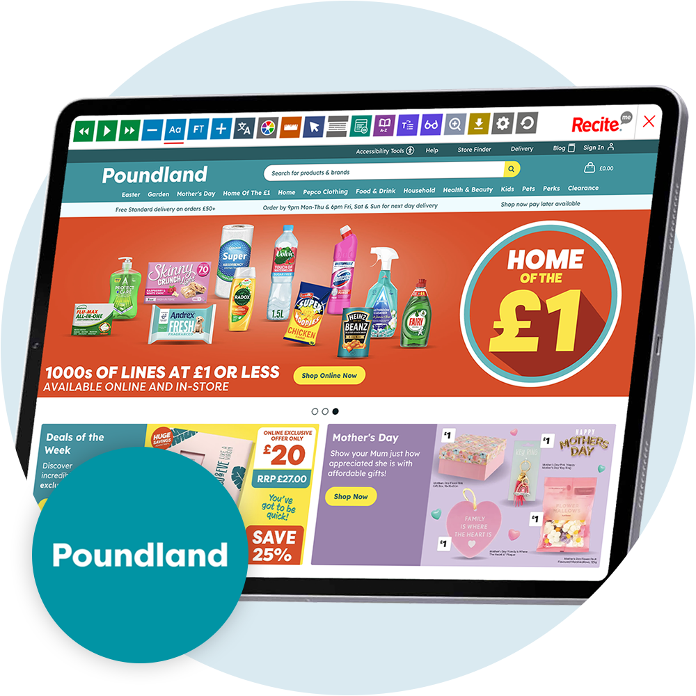 Poundland Inclusive Website | Recite Me