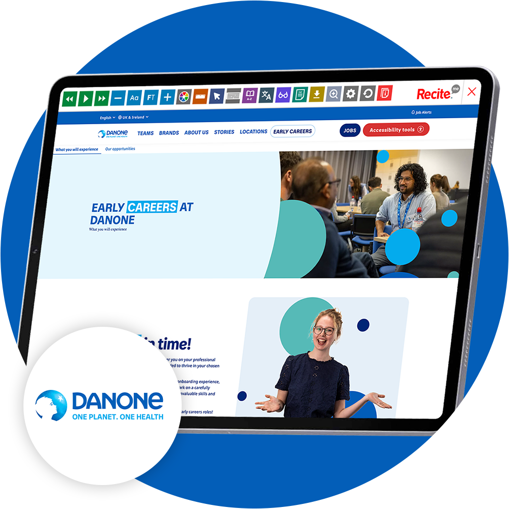 Danone Inclusive Website | Recite Me