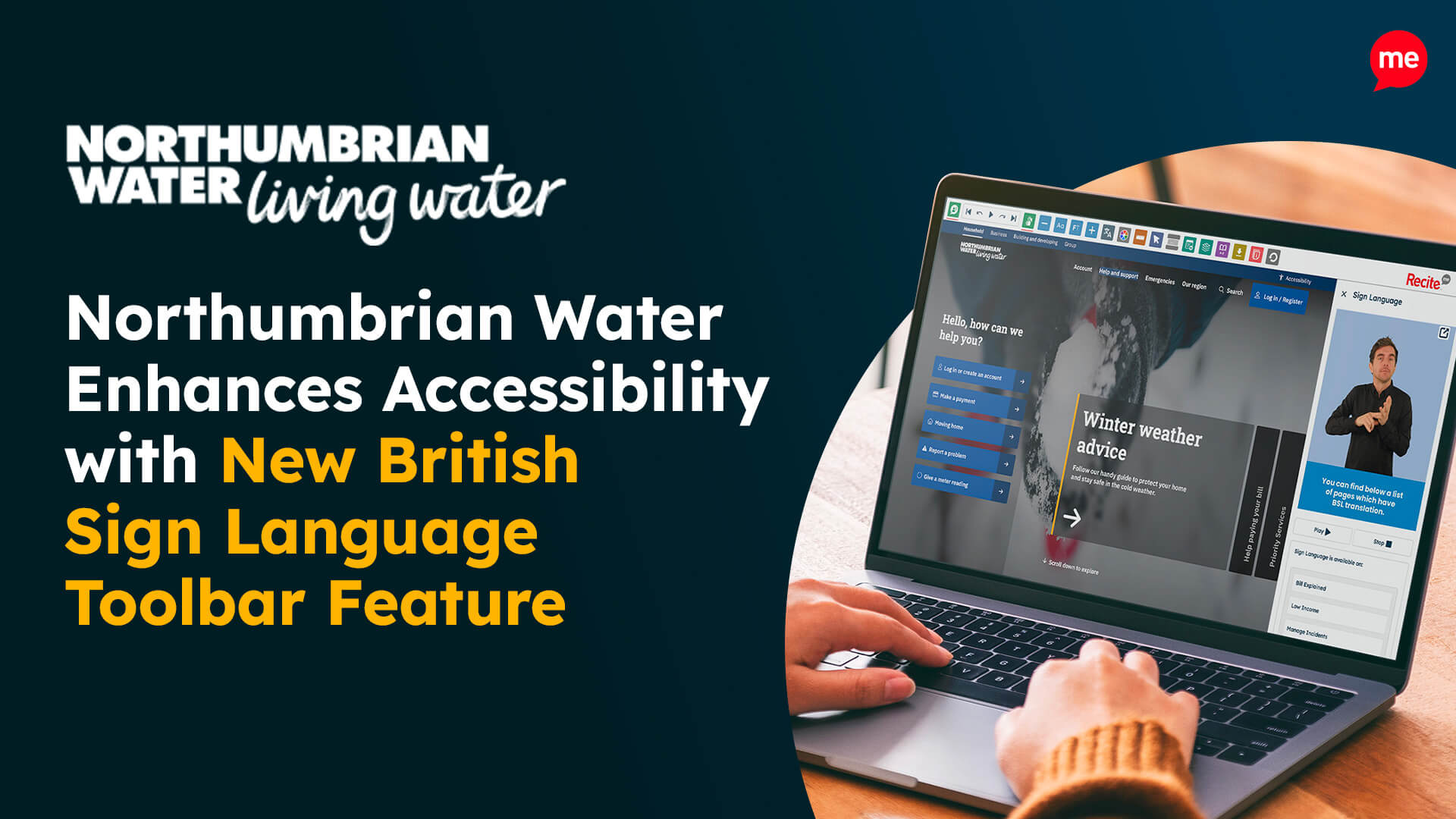 Northumbrian Water Enhance Accessibility with BSL Toolbar Feature
